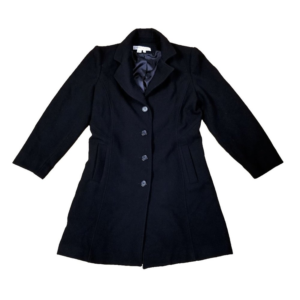 Larry Levine Black Trench Pea Coat Women's Size 4 - Gem